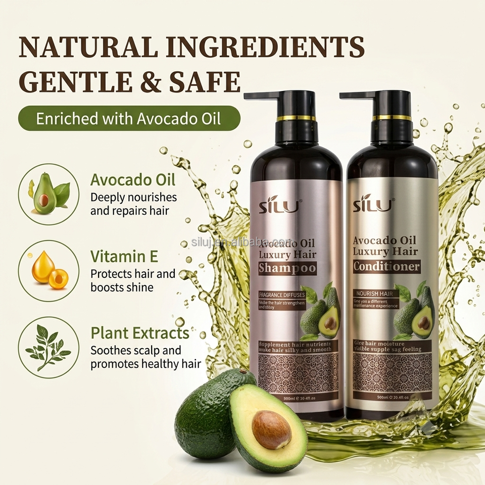 Private Label Avocado Oil Shampoo And Conditioner Set Deep Hydration ...