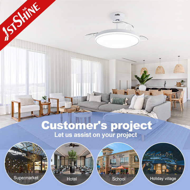 1stshine LED Ceiling Fan Bedroom DC Motor Eye Protect Led Lighting Thin ...