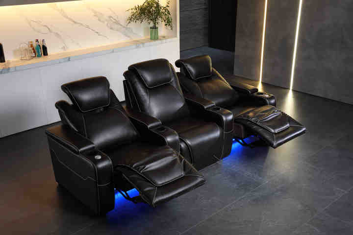 Luxury Vip Theater Cinema Chair 3seater Genuine Leather