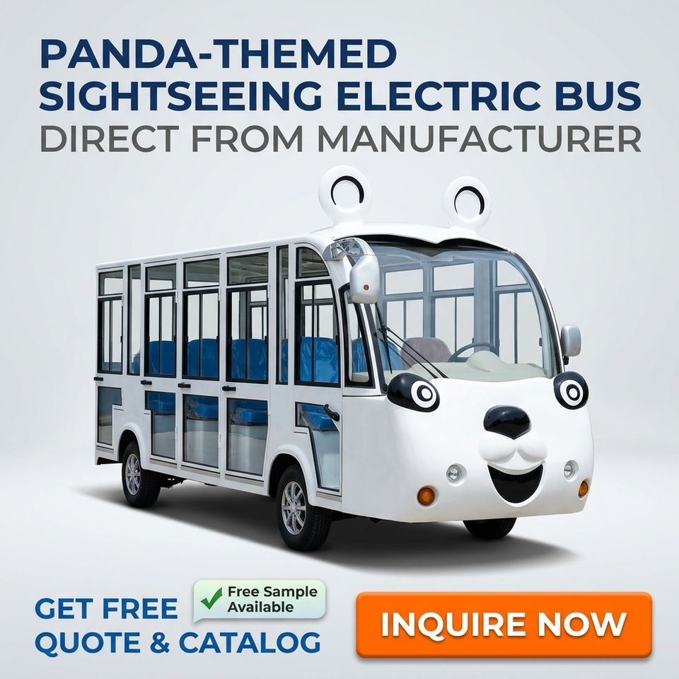 New Design Full Closed Cartoon Panda Electric Tour Bus 8/11/14 Seater ...