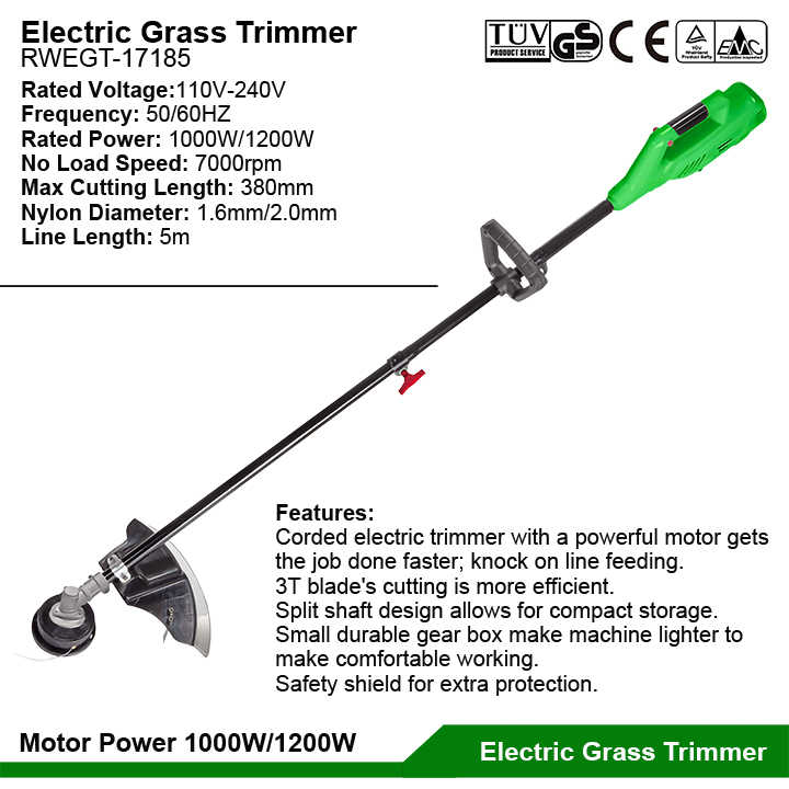 Garden Tools 1200W Corded Electric Brush Cutter Power String Trimmer ...