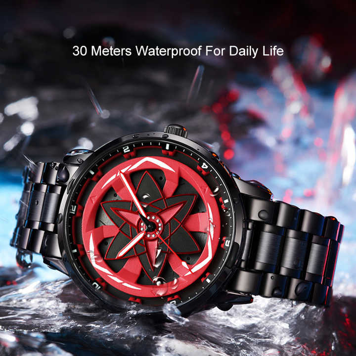 Custom Anime Design Rotatable Dial Wrist Watch for Men