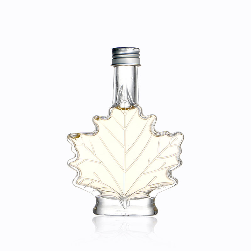 100ml High White Glass Maple Syrup Bottle with Mapleaf Design