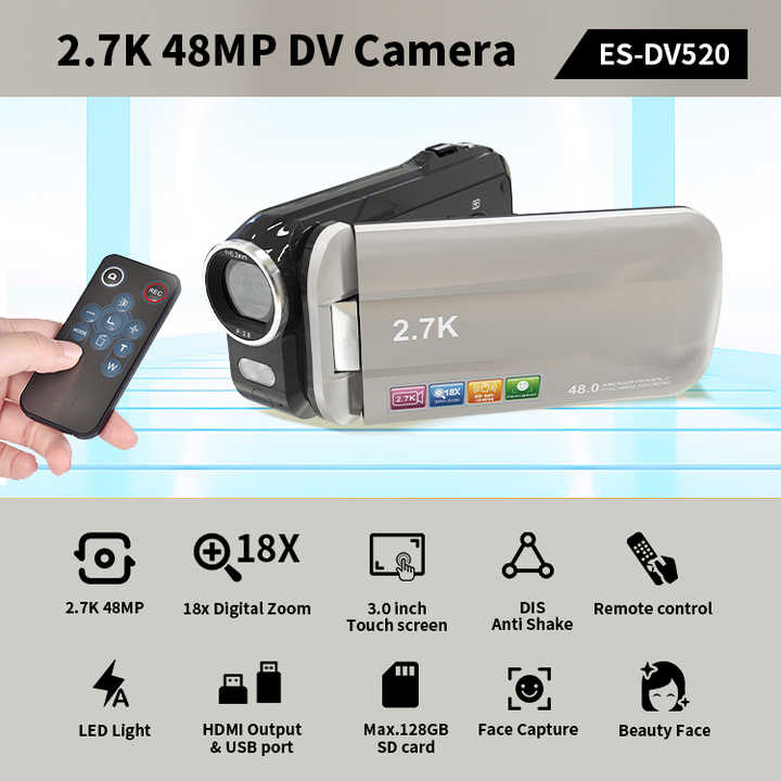 Ultra Compact Camcorder - 2.7K Vlogging Pocket Flip Screen
