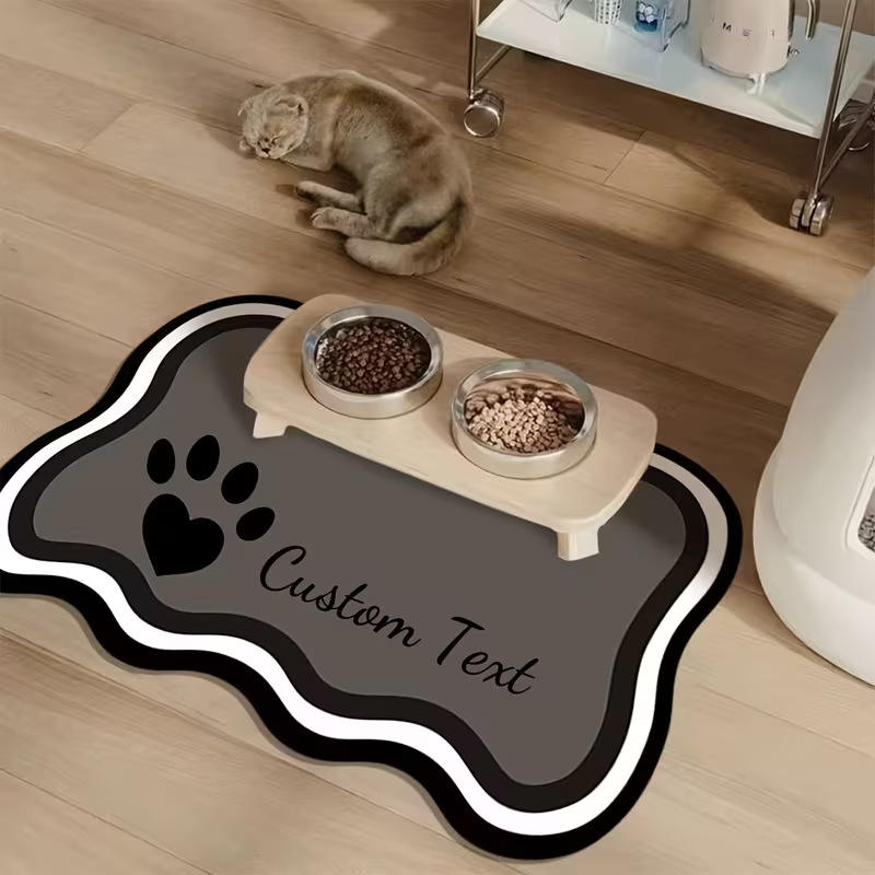Modern Minimalist Diatomaceous Earth Dog Mat Square Optional Logo ...