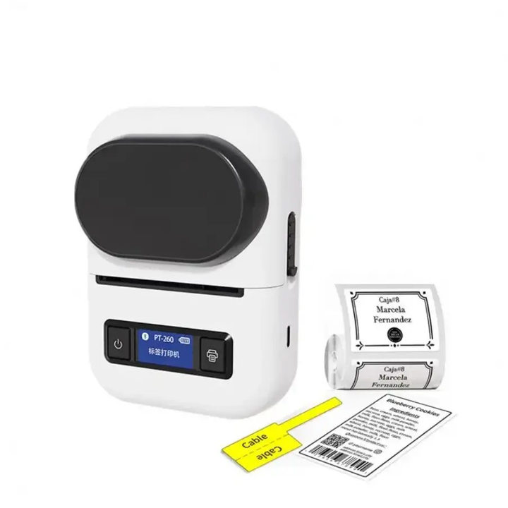 Portable Thermal Label Printer with Paper Roll Mini Pocket Wireless ...