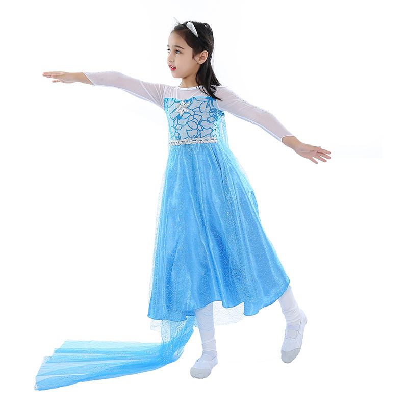 Elsa Princess Dresses Kids Halloween Costumes Birthday Party Role Play ...