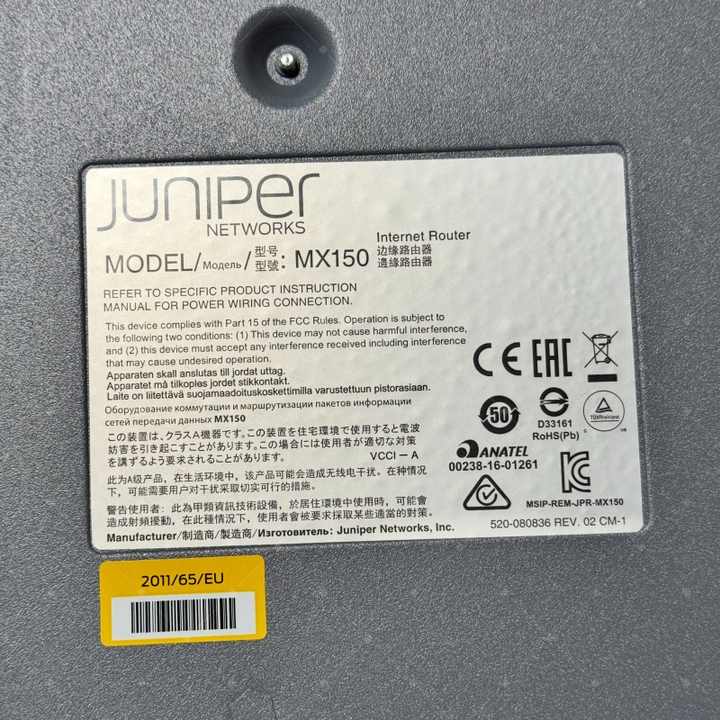 Juniper MX150 3D Universal Edge Router Service-Centric MX Series for IP ...