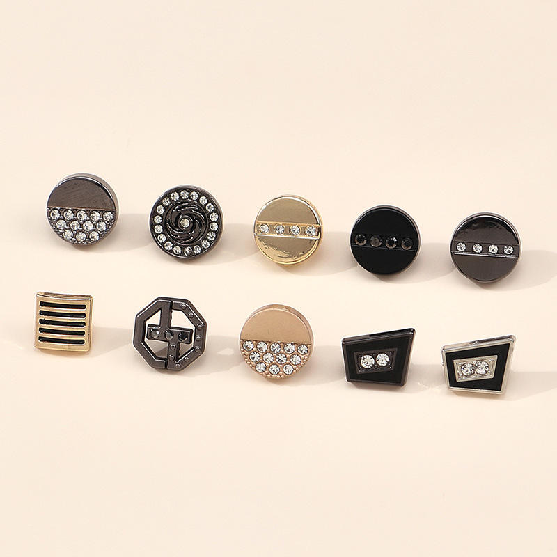 Metal Shank Buttons Color-Retentive Diamond & Pearl Inlaid Buttons for ...