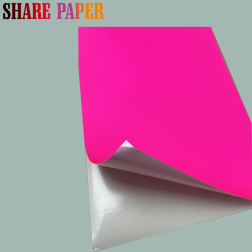 Fluorescent Paper A4 Size Self Adhesive Color Sticker Paper Self ...
