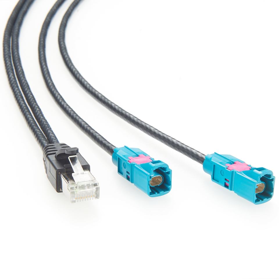 Dual H-MTD to RJ45 Automotive Ethernet Cable Original Rosenberger H-MTD ...
