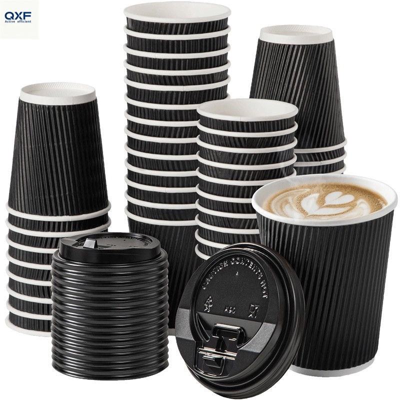 Customized Eco-Friendly Disposable Insulated Corrugated Paper Cup 8oz ...