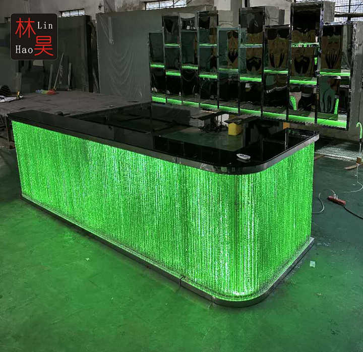 Glow Lighted bar Counter,long Glass bar Table,led bar Furniture Sets ...