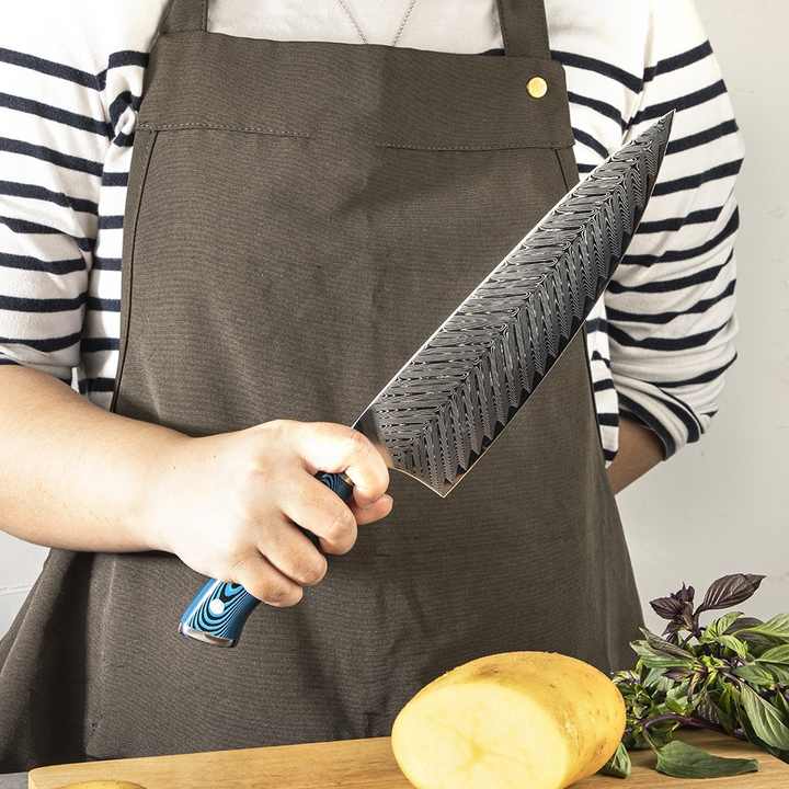 Wholesale OEM AUS10 Damascus Steel Chef Knives with Pakkawood Handle