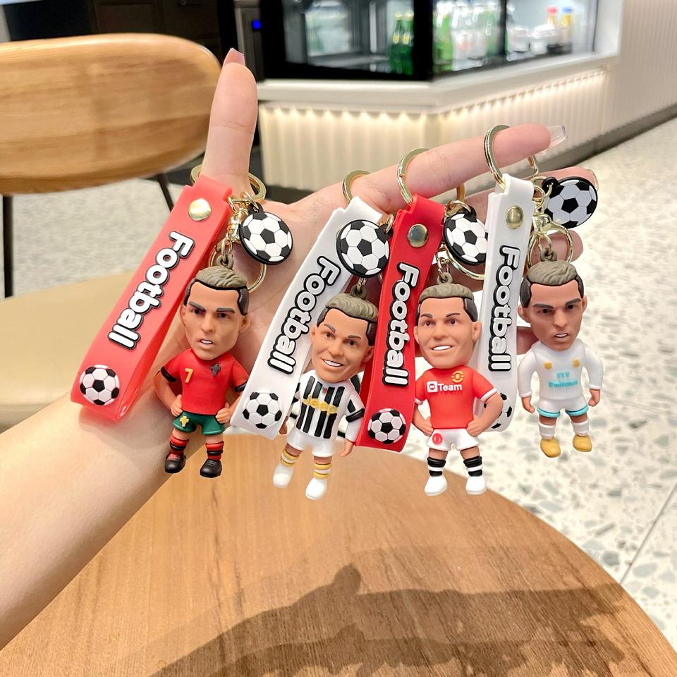 Cross-border Cartoon Football Keychain Featuring for Ronaldo Mbapp ...