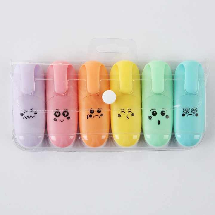 Kawaii Pens Highlighter Marker Pen Set: 6 Adorable Colors for Cute ...