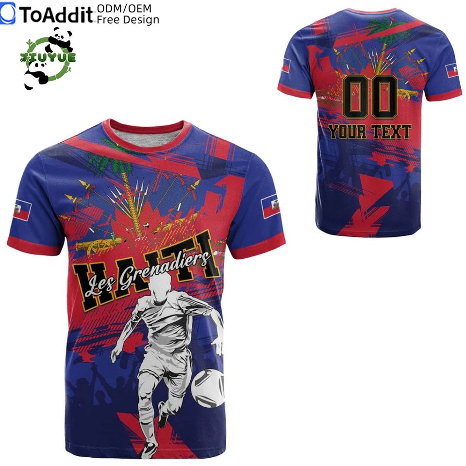 Custom Full Print Haiti 2026 Football Premium T Shirt Summer Quick Qry ...