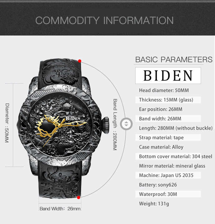 Biden 3D Mechanical Watch - Innovative Automatic Timepiece
