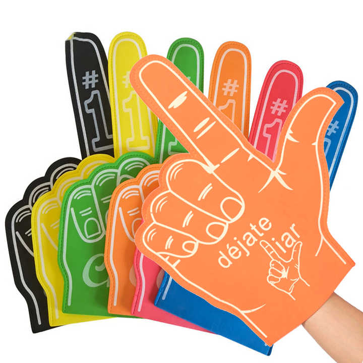 2025 Factory Custom Hot Sale Big Open-Thumb Green Eva Foam Cheer Hand ...