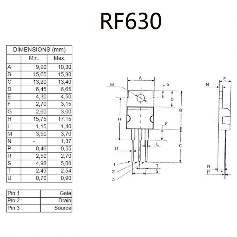 IRF630 MOSFET Transistors 9A 200V IRF630PBF N-Channel Power Transistor ...