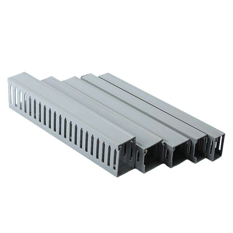 Vantar Flame Retardant PVC Trunking Open Slot Cable Tray Certified Gray ...