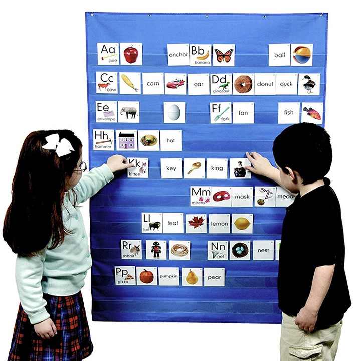 Educational Wall Charts Standard-Size Children Learning Pocket Chart ...