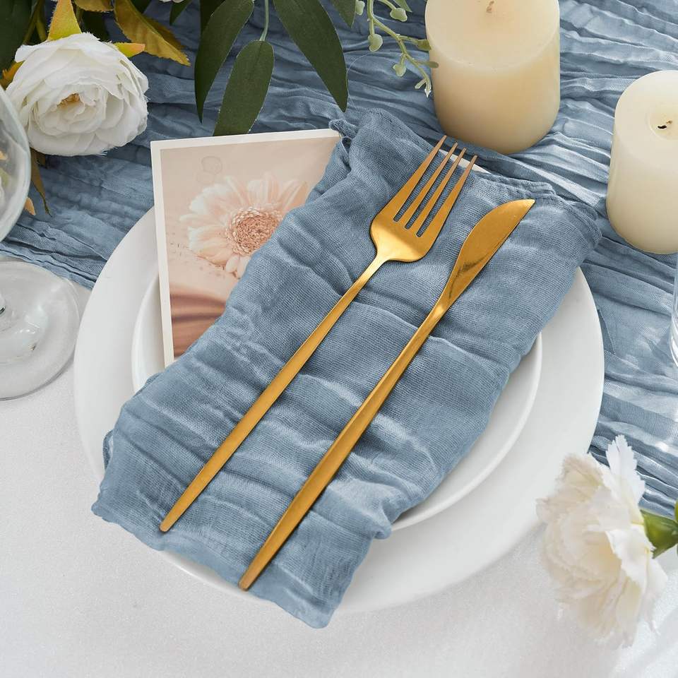Polyester Napkins Wavy Edge Wedding Party Decor Bulk Table Linens Eco ...