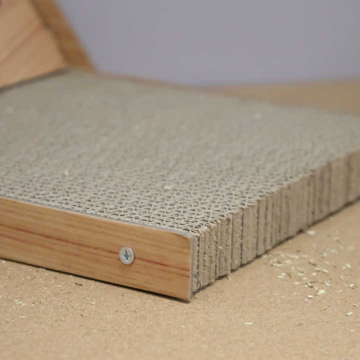 L-Shape Right Angle Cat Scratching Cardboard with Ball Cat Scratching ...