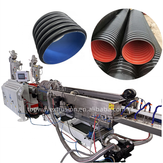HDPE DWC Pipe PE/PP/PVC Double Wall Corrugated Pipe Extrusion Line ...