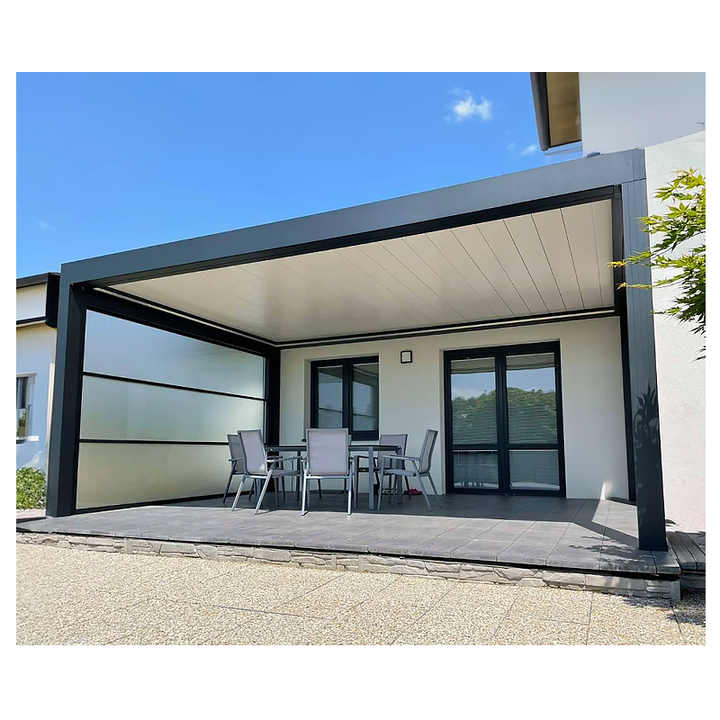 Luxury One-Button Flip Louver Gazebo Custom Aluminum Alloy Optional ...