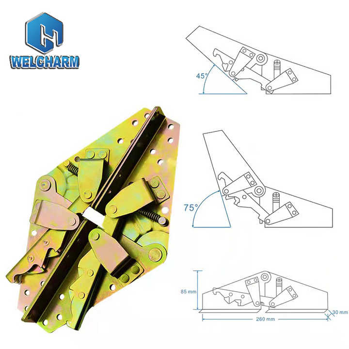 Angle Mechanism Adjustable Folding Sofa Bed Mechanism Backrest Hinges ...