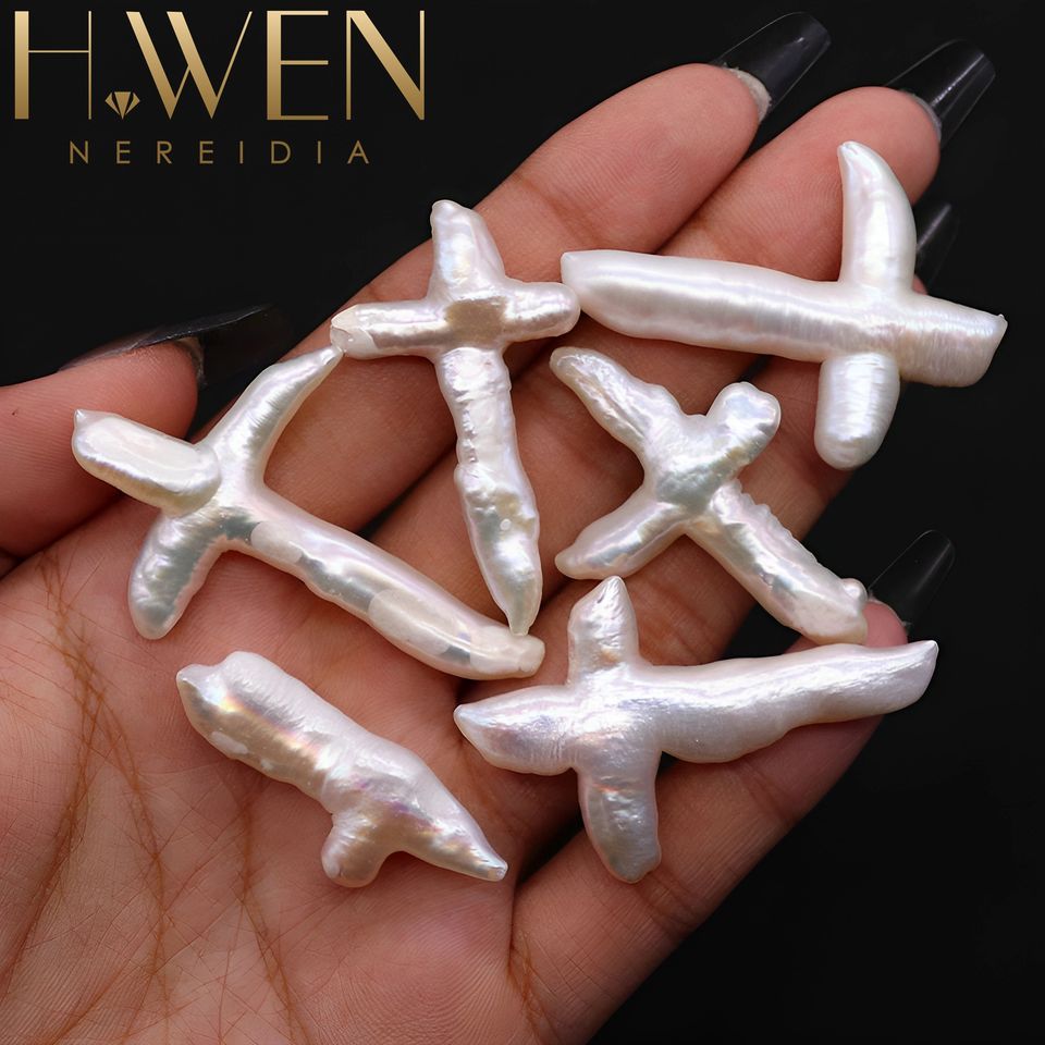 Baroque Style Irregular Cross Necklace and Earring Set White DIY ...