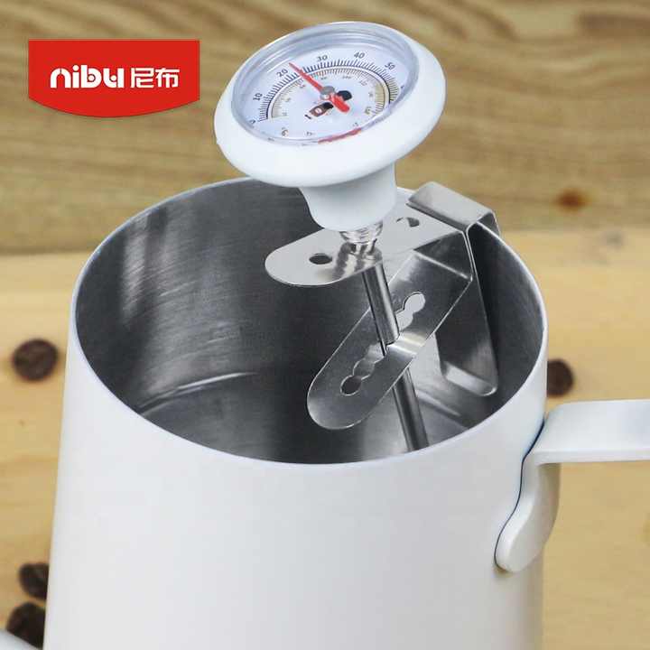 Nibu Gooseneck Coffee Kettle with Thermometer - Stainless Steel