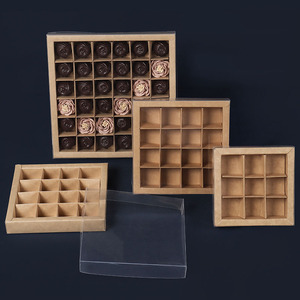 Custom PVC Clear Cover Slide Out Drawer Kraft Truffle Chocolate ...