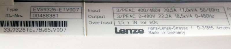 EVS9326ETV907 Variable Frequency Drive 18.5kVA 22.3A for PLC| Alibaba.com