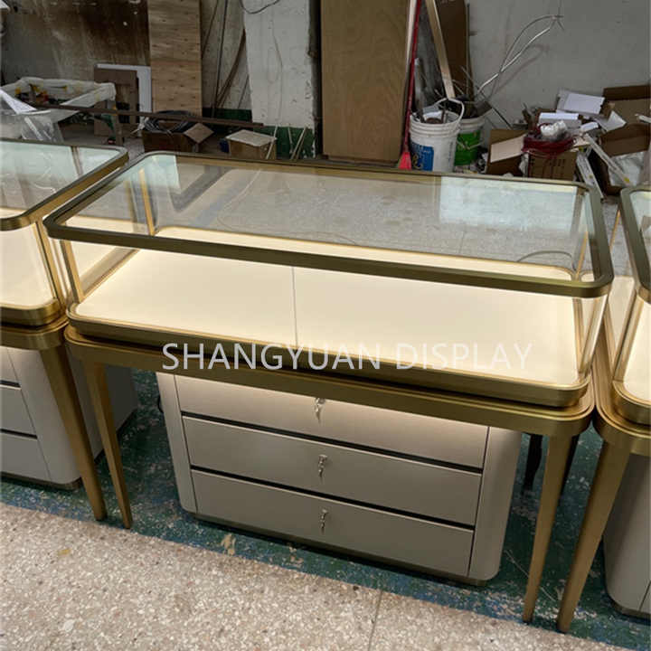 High End Jewelry Showcase Modern Metal Stainless Steel Jewelry Display ...