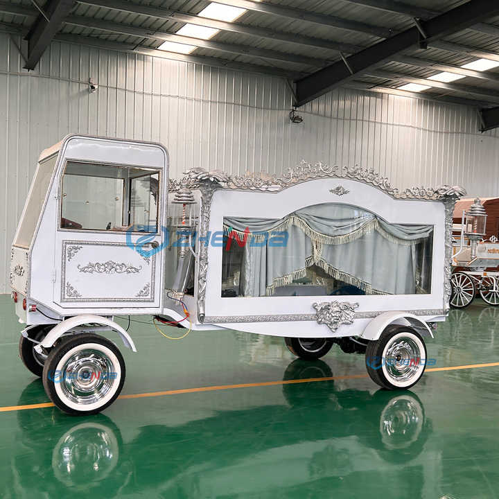 Simple White Holy Horse Hearse Trailer Funeral Hearse Classic Funeral ...