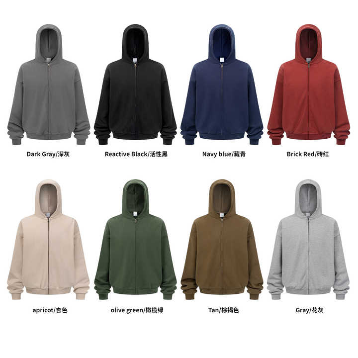 High Quality Heavy Weight Cotton Polyester Zip up Hoodie Outdoor Plus ...