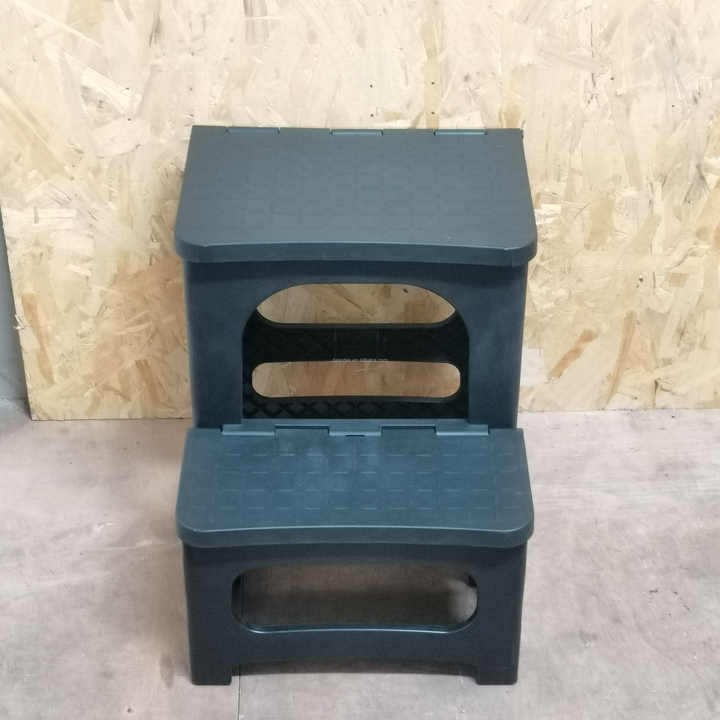 Two-Tier Foldable Step Stool with Non-Slip Treads and Recessed Grips 2 ...
