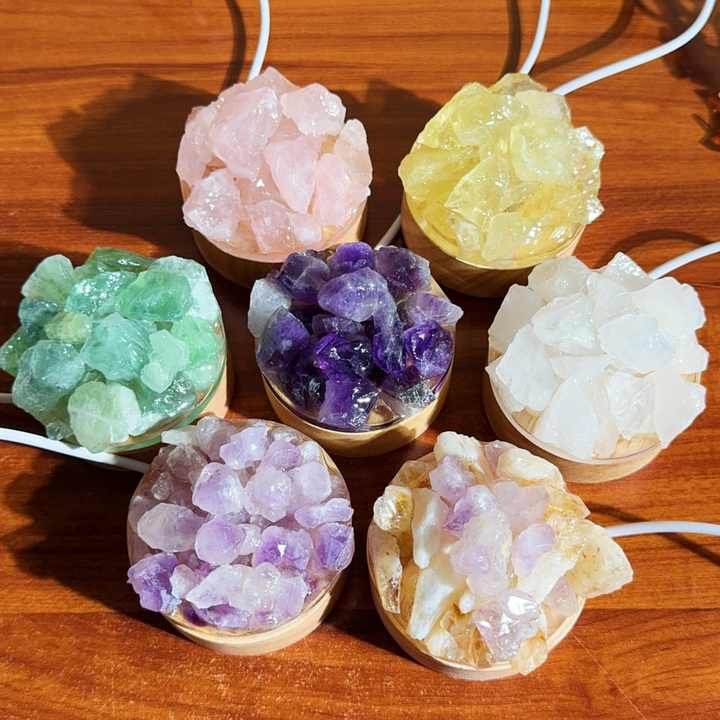 Handmade Crystal Light Wholesale Natural Crystal Raw Stone Lamp ...