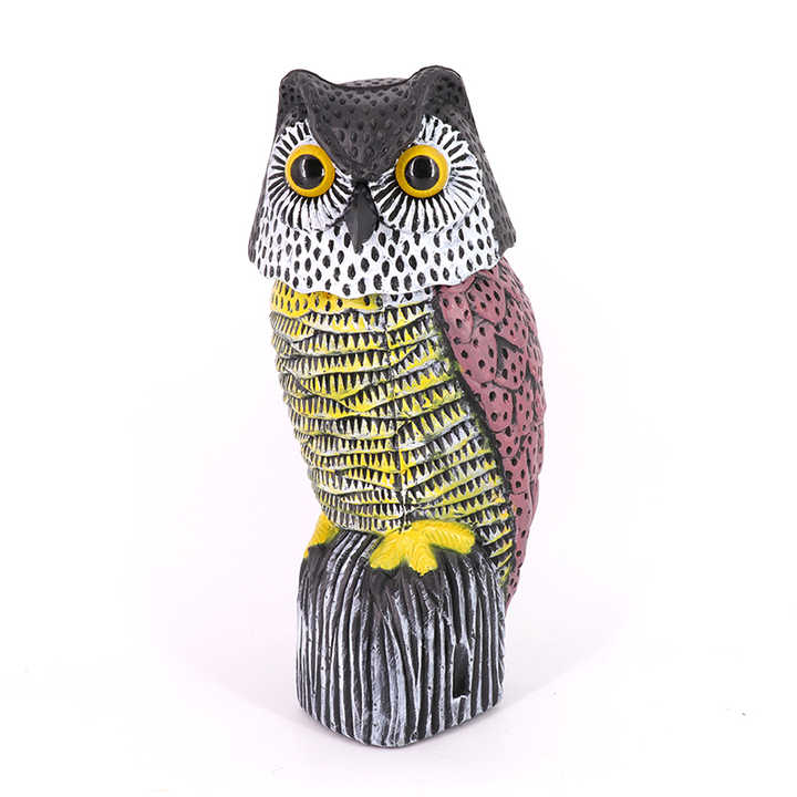 Outdoor Garden Yard Hunting PE Material Wind-Action Hornd Owl Bird ...