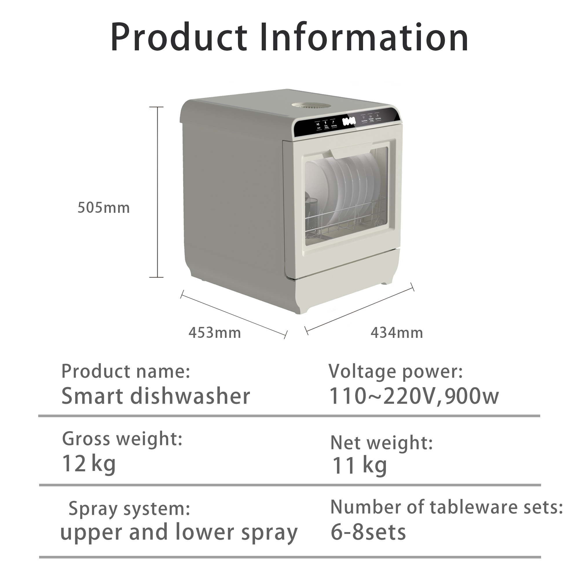 Portable Dishwasher - Compact Countertop Design for Home & RV