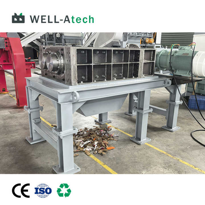 High Efficiency Double Shaft Shredding Machine Hard Disk Vegetable Pet Bottle Carton Light Metal ...
