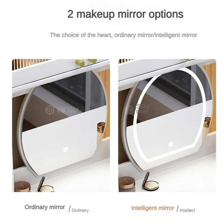 Luxury Modern Simple Designs Mirrored Dressing Table with Mirror and ...