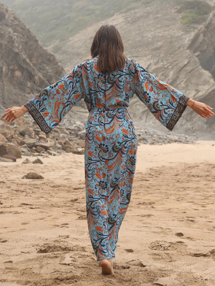 Beach Kimono Cardigans Open Front Swimsuit Cover up Graphic Print ...