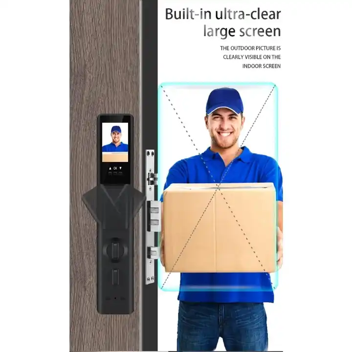 3D Face Fingerprint Recognition Smart Lock Tuya App Aluminum Alloy Wood Door Digital Combination ...