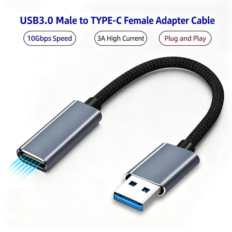 Aluminum Alloy USB-A to USB-C Adapter 10gbps Otg Cable Support Headset ...