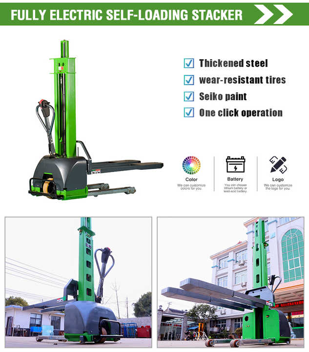 Lifting 1000kgs Self Loading Portable Forklift Electric Stacker