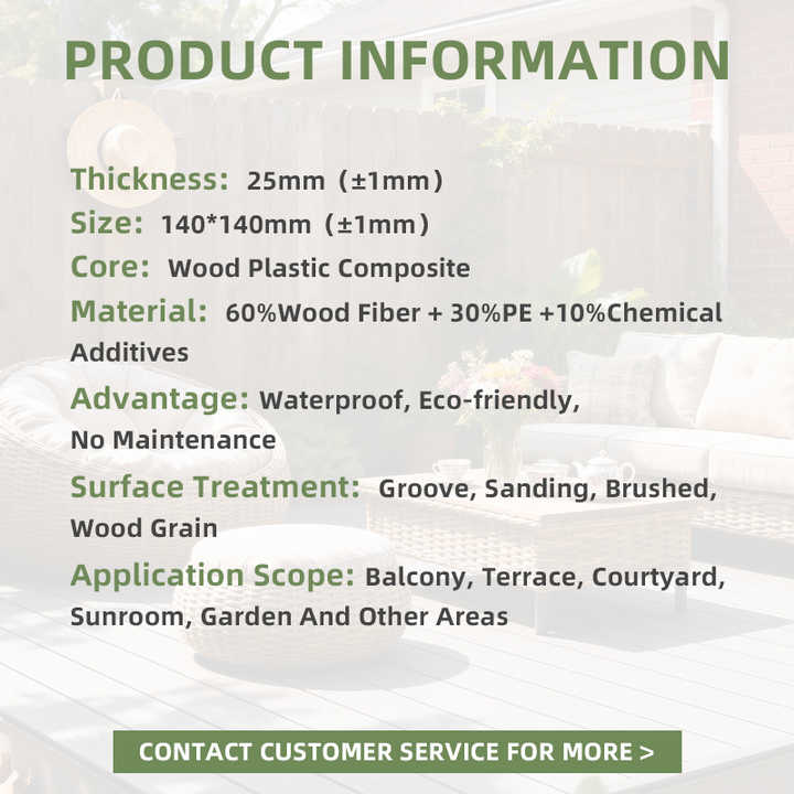 25mm Thick Outdoor WPC Decking Board Anti Corrosion Flooring for Villa ...