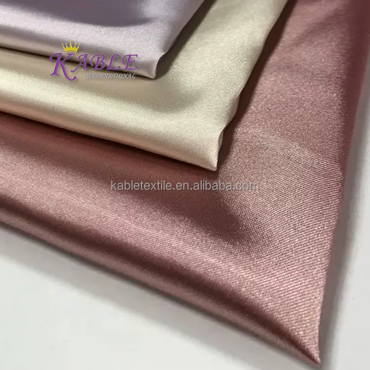 97% Polyester 3% Spandex Satin Fabric for Couture Fashion Plain Style ...